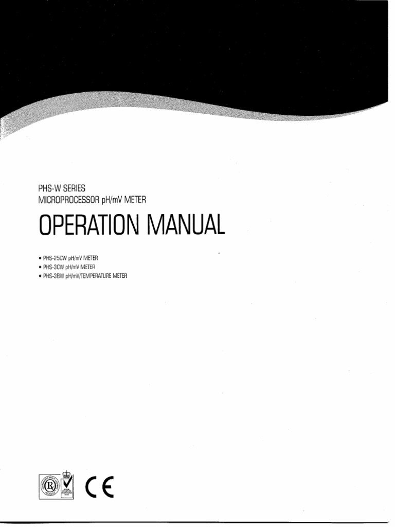 PHS-W Series Microprocessor Phmeter - Operation Manual | PDF | Ph | Metrology