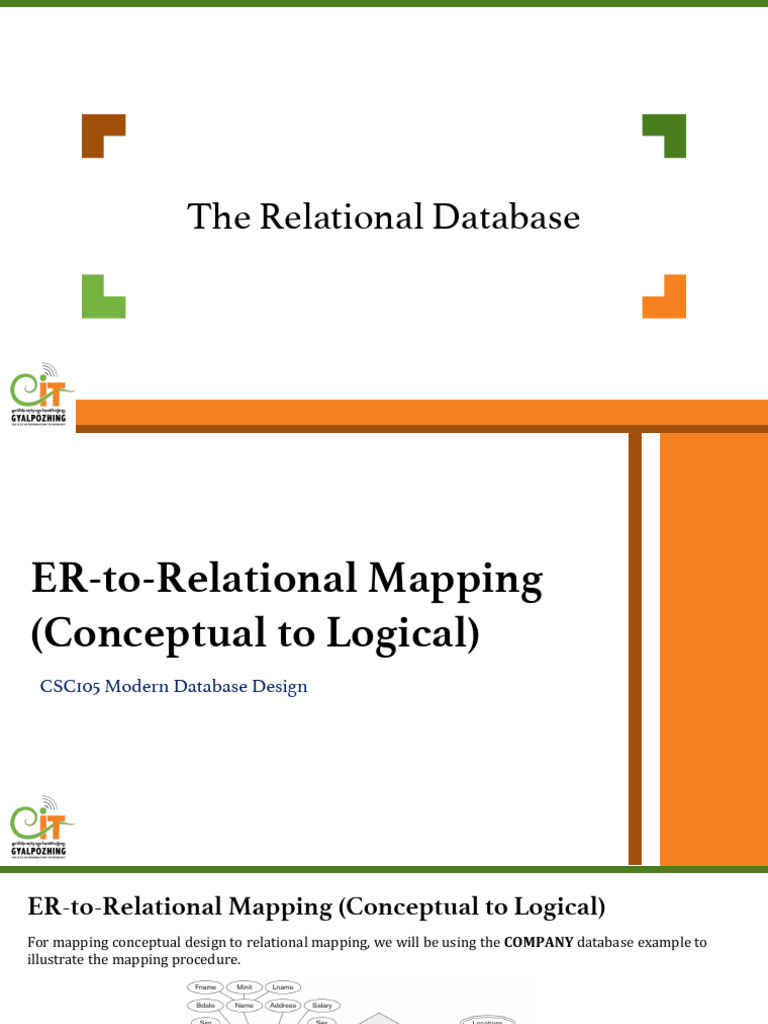 01 - ER To Relational Model | PDF | Relational Model | Conceptual Model