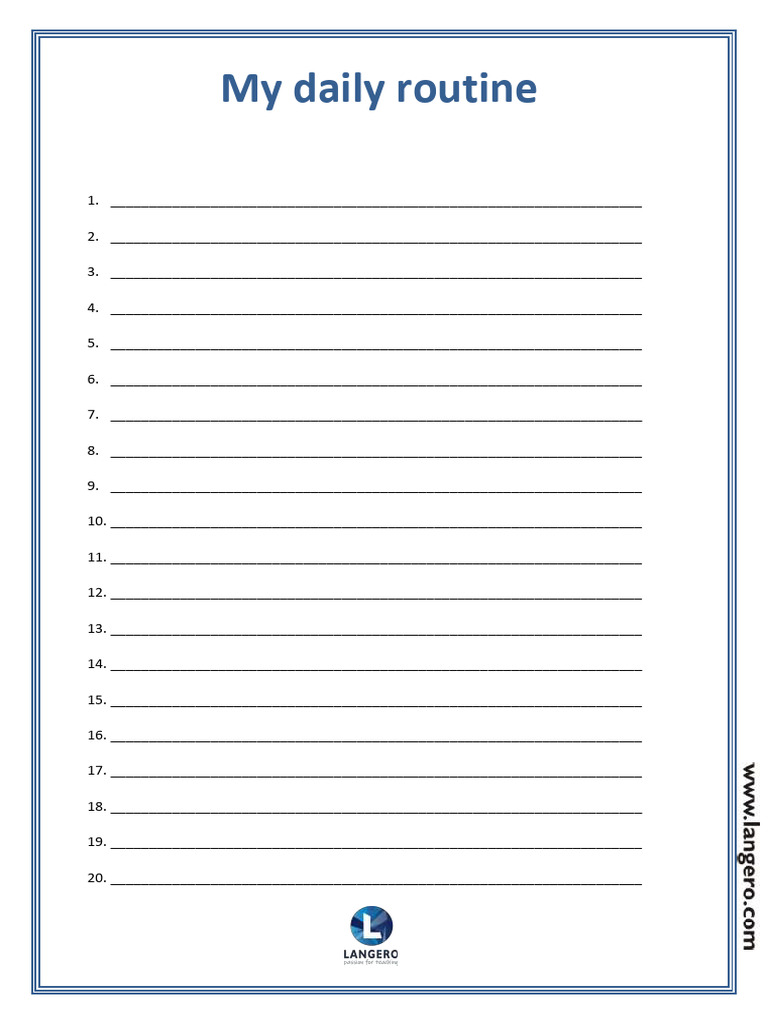 Langero Present Simple Daily Routine | PDF