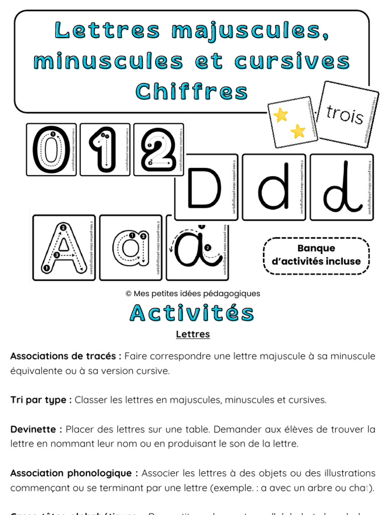 Activités Lettres et Chiffres Maternelle | PDF