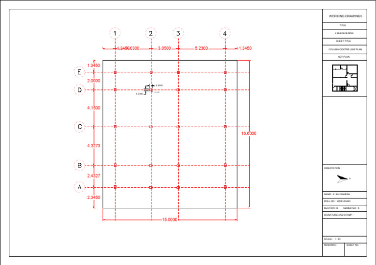 Column Centre Line Layout Plan | PDF