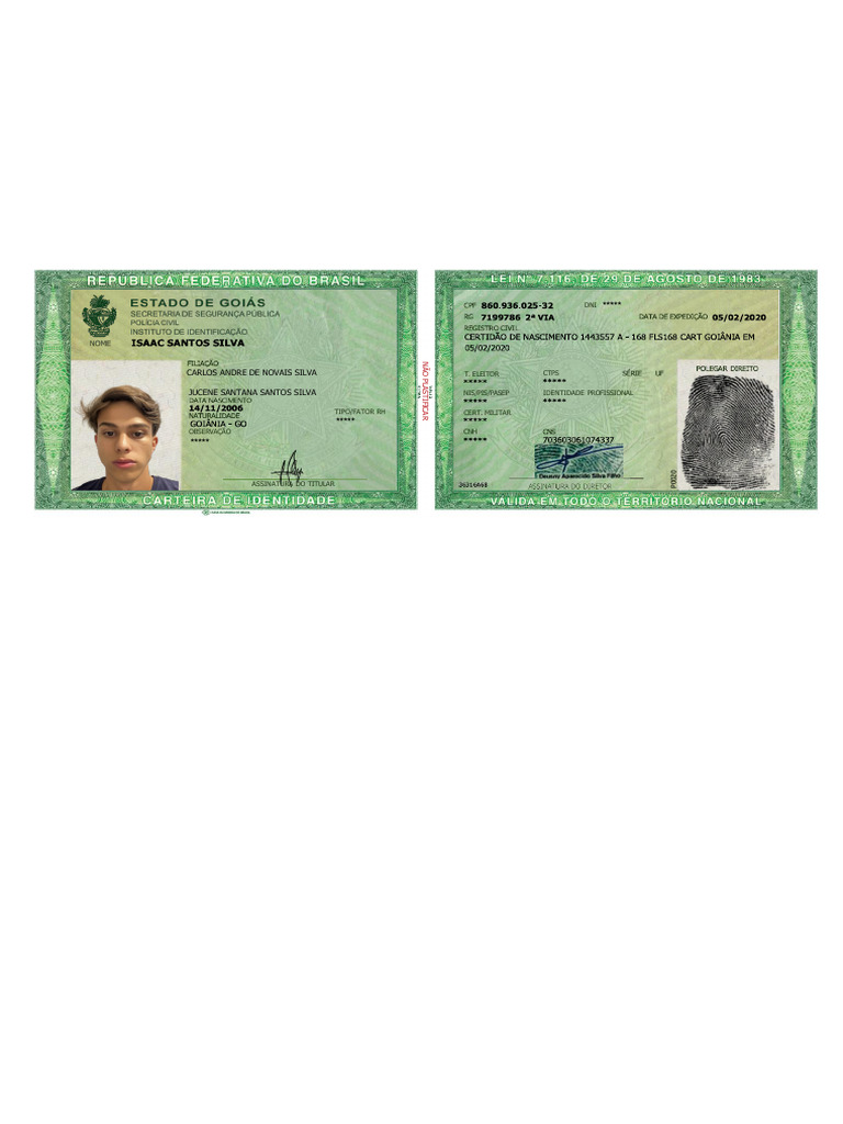 RG Novo (Go) (Data 05.02.2020) - Isaac | PDF