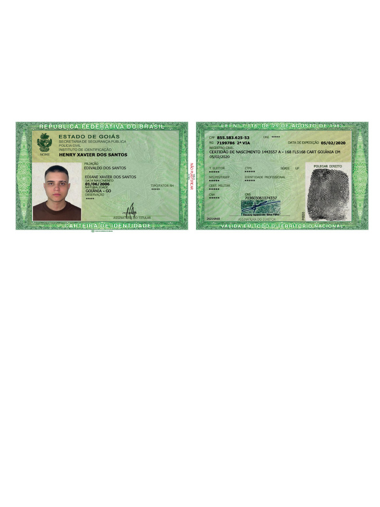 RG NOVO (GO) (DATA 05.02.2020) - HENRY XAVIER | PDF