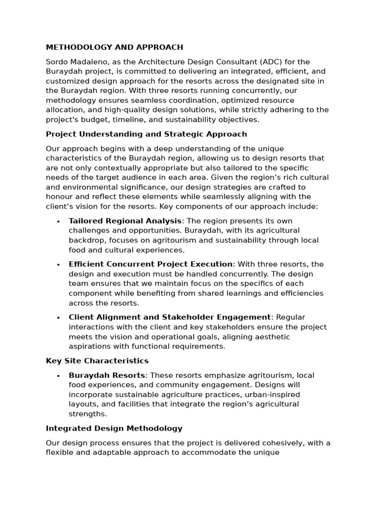 Buraydah - Methodology & Approach | PDF | Sustainability | Budget
