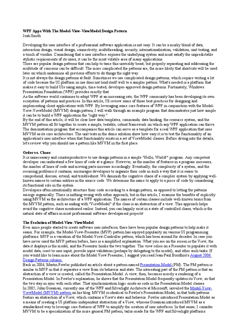 WPF Apps With The Model | PDF | Windows Presentation Foundation | Extensible Application Markup ...