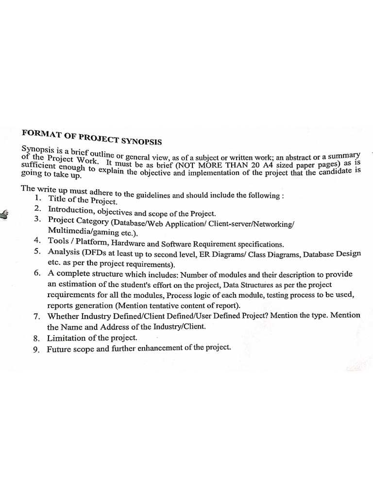 synopsis format | PDF