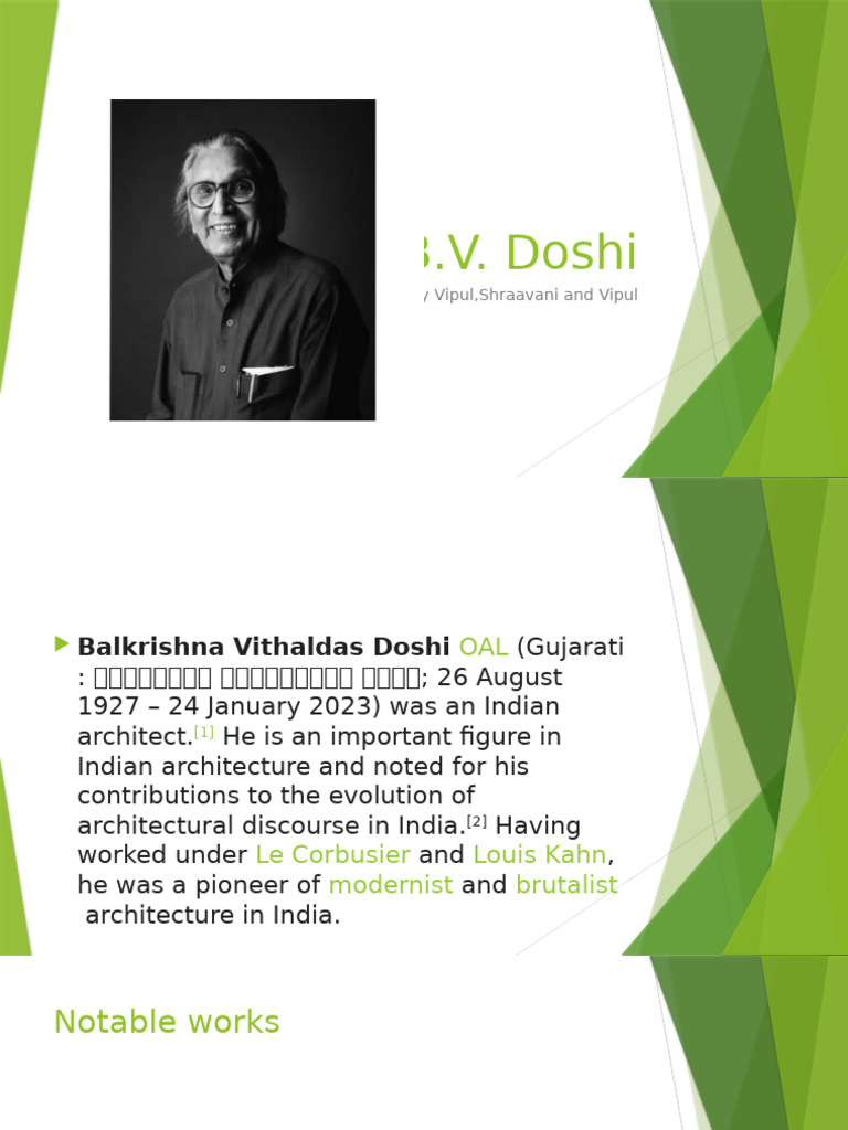 BV DOSHI Vipul, Shraavani and Anubhav | PDF