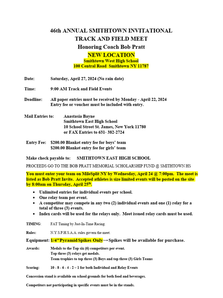 2024_pratt-invit.info | PDF | Track And Field | Sports