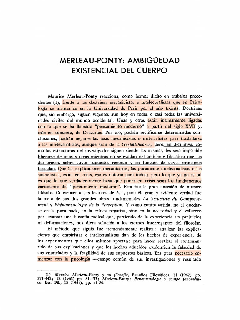 Ambieguedad Del Cuepro | PDF | Experiencia | Psique (psicología)
