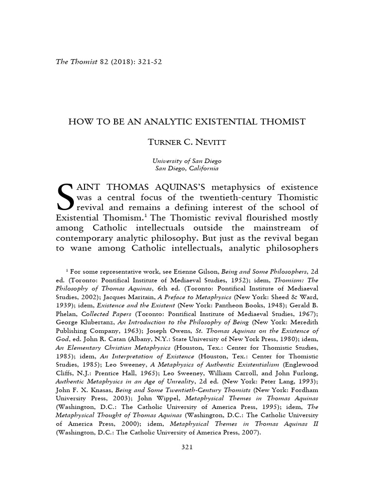 2018 Volume82 Number3 | PDF | Existence | Thomism