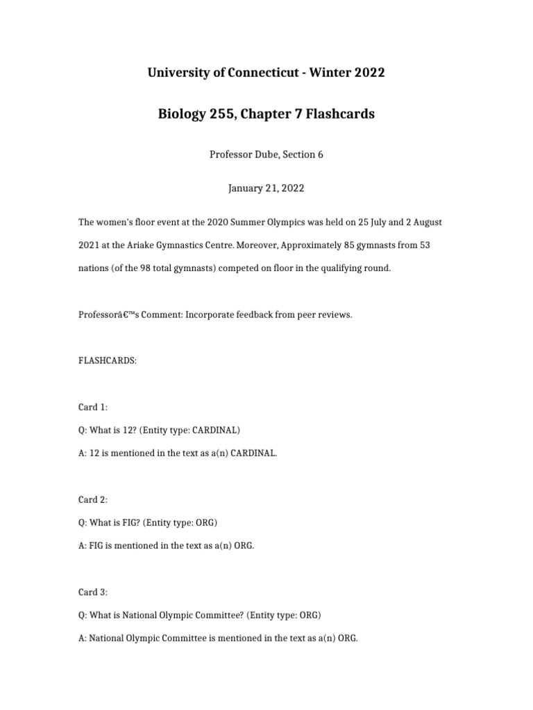 Biology 255 Chapter 7 Flashcards | PDF
