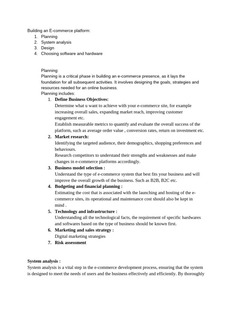 E Commerce Platform Development Guide Pdf Marketing E Commerce