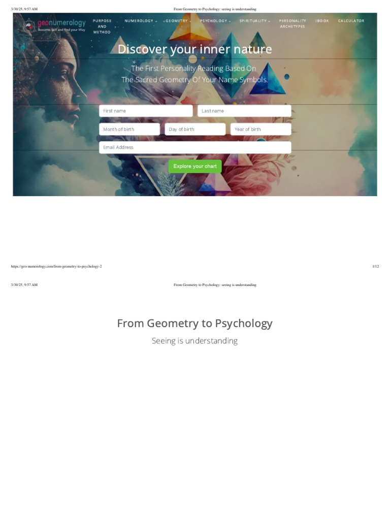 From Geometry To Psychology - Seeing Is Understanding | PDF | Archetype | Psychology