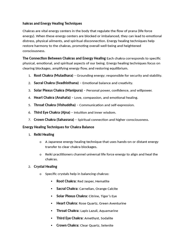 hakras and Energy Healing Techniques | PDF | Chakra | Tantra