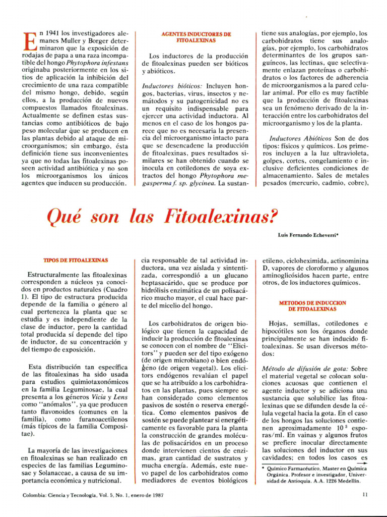 Inducción y Tipos de Fitoalexinas | PDF | Plantas | Hongo