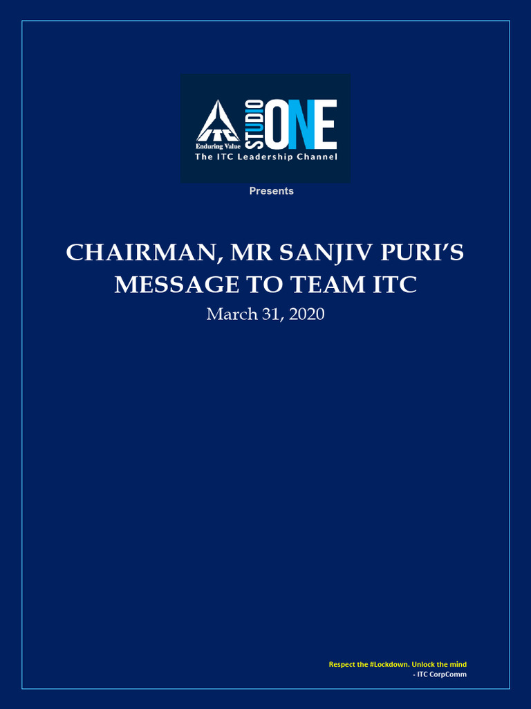 Chairman's Message - 31032020 | PDF