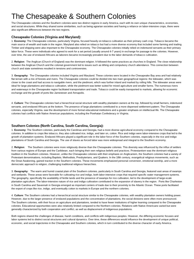 Chesapeake v. The South | PDF | Southern United States | Plantation