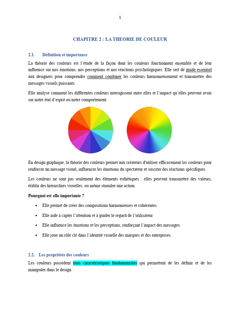 Théorie des Couleurs en Design Graphique | PDF | Couleur | Bleu