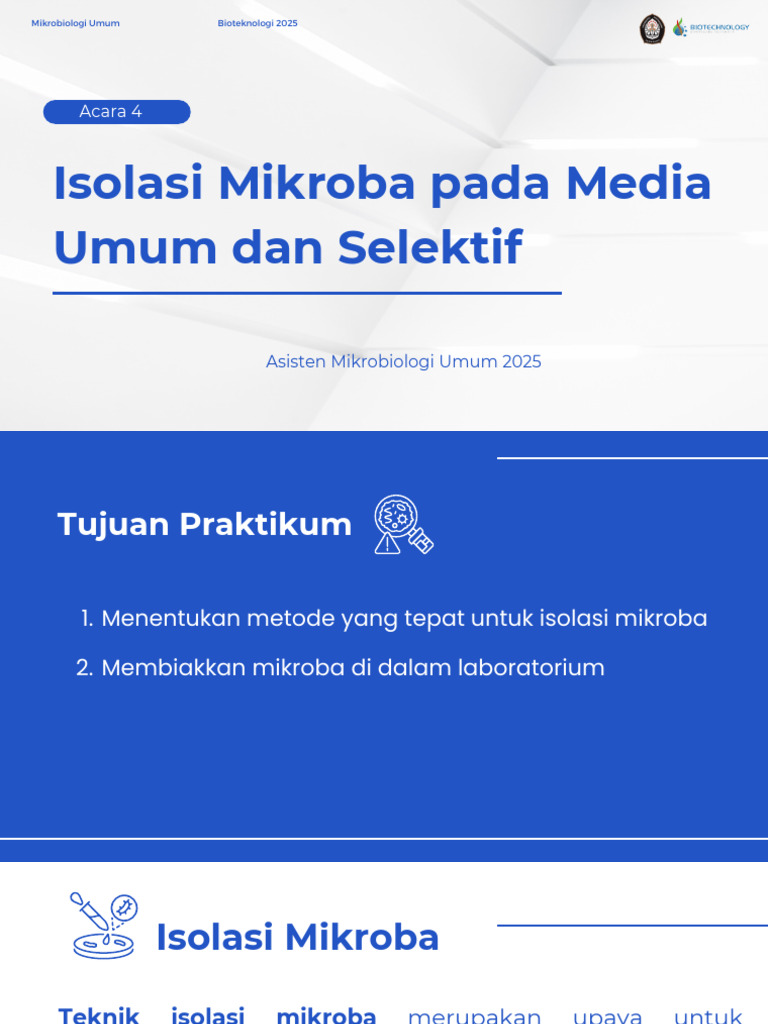 Isolasi Mikroba Pada Media Umum Dan Selektif | PDF