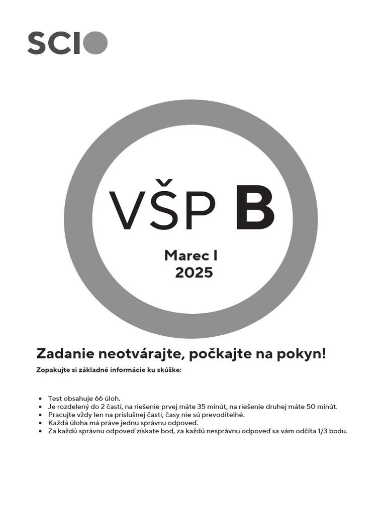 VSP Scio Marec 2 2025 Varianta B | PDF
