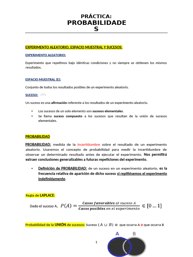 PRÁCTICA 3 - Cálculo de Probabilidades | PDF | Probabilidad | Teoría de probabilidad