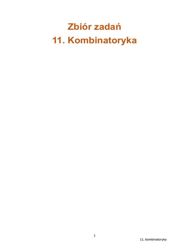 Zbiór+zadań+-+Kombinatoryka (1) | PDF