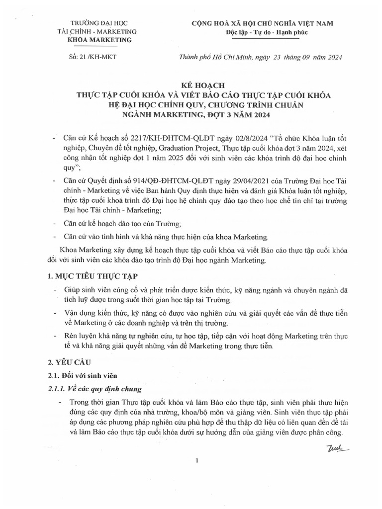 21 KH-TTCK Chuẩn HK3.2024 | PDF