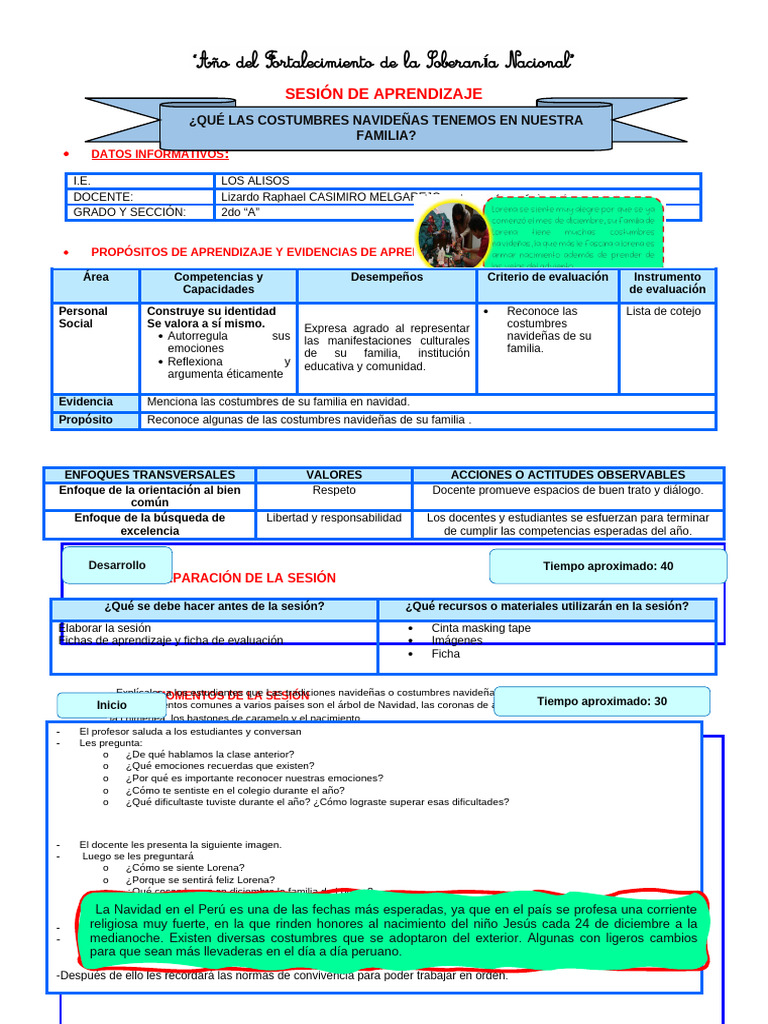 Iii-E11 S2 Sesion D1 PS Que Costumbres Navideñas Tenemos en Nuestra Familia | PDF | Navidad ...
