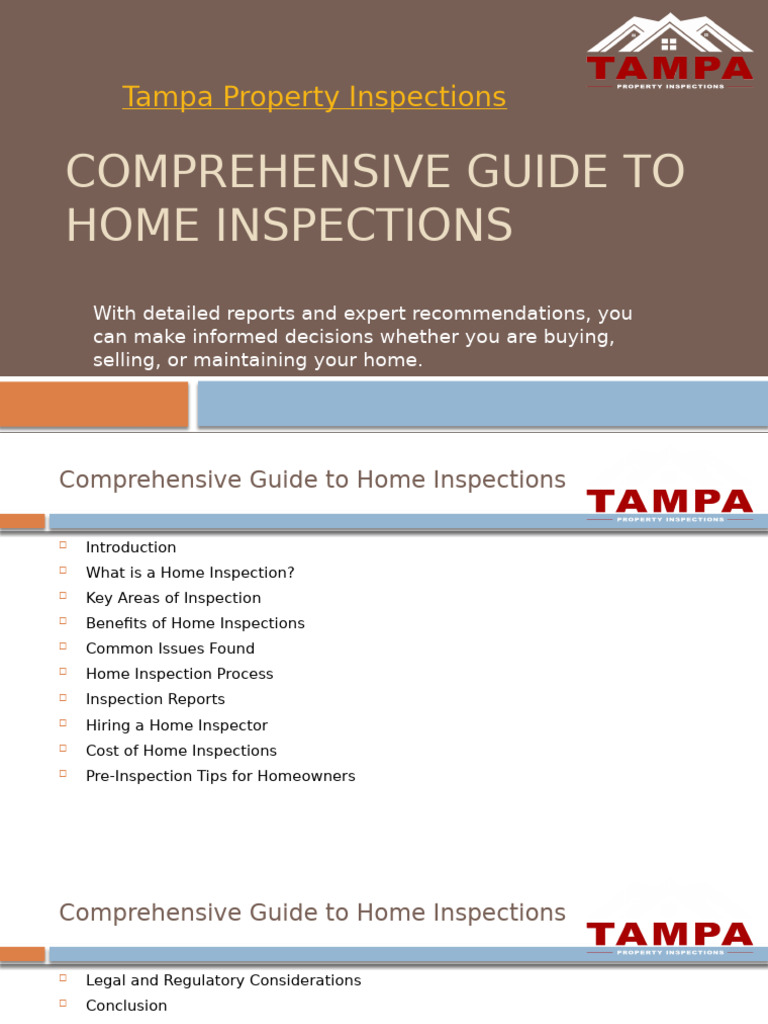 Comprehensive Guide To Home Inspections | PDF