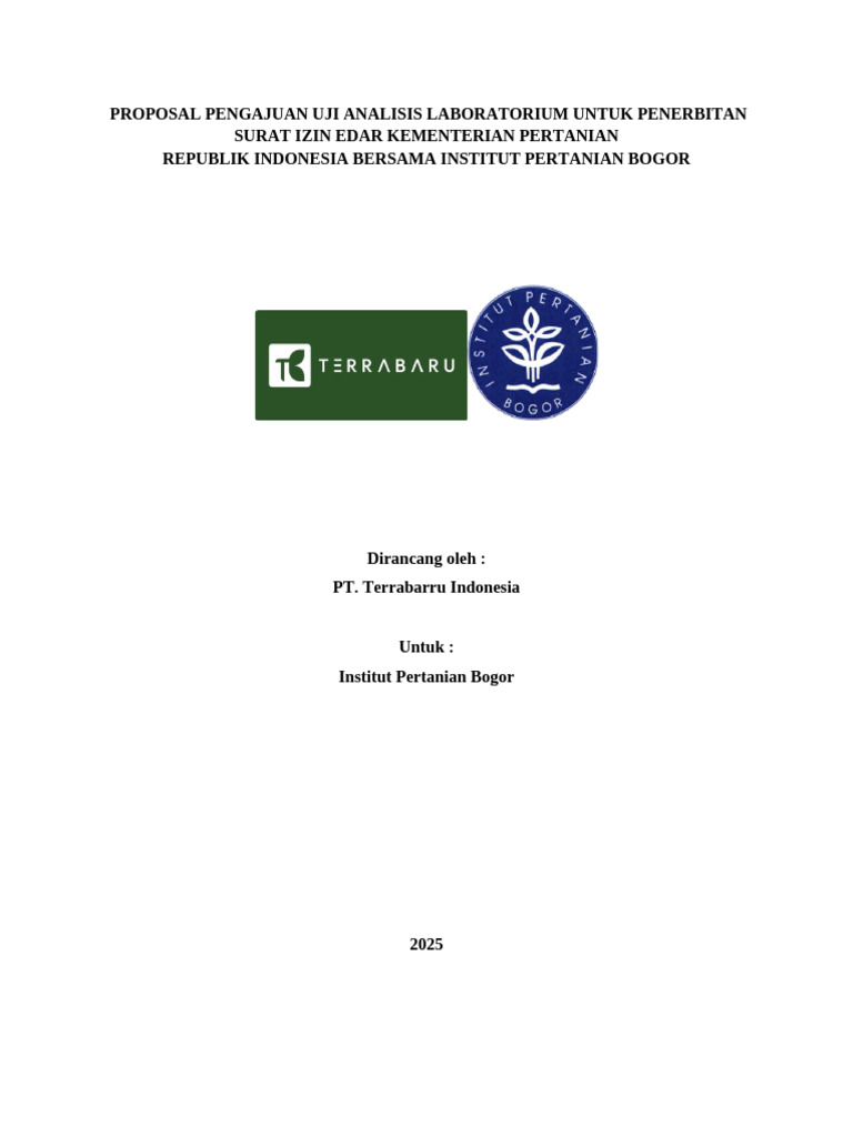Proposal Surat Ijin Edar Kementan | PDF