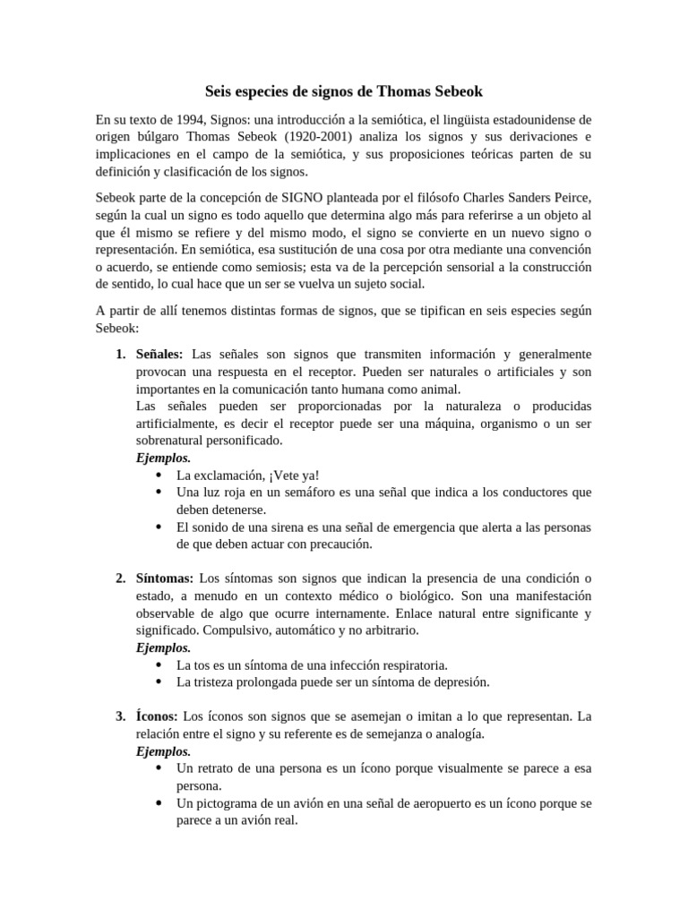 Semiologia Signos de Thomas Practico 1 | PDF | Semiótica
