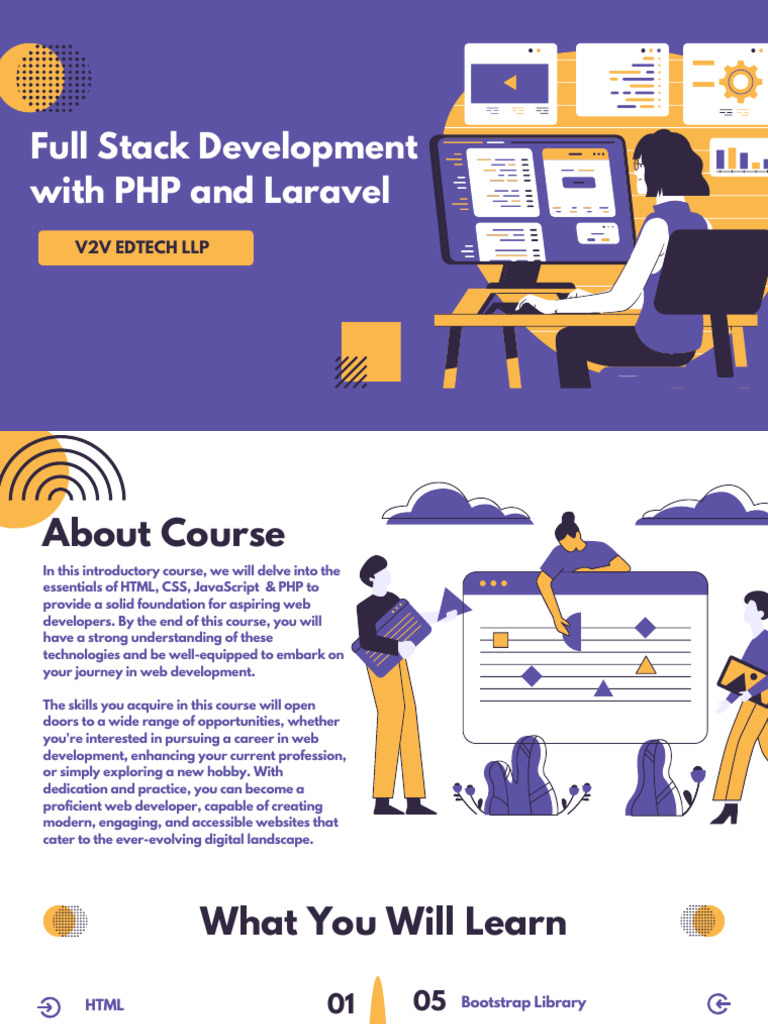 Full Stack Development With Php And Laravel Pdf Php Bootstrap Front End Framework
