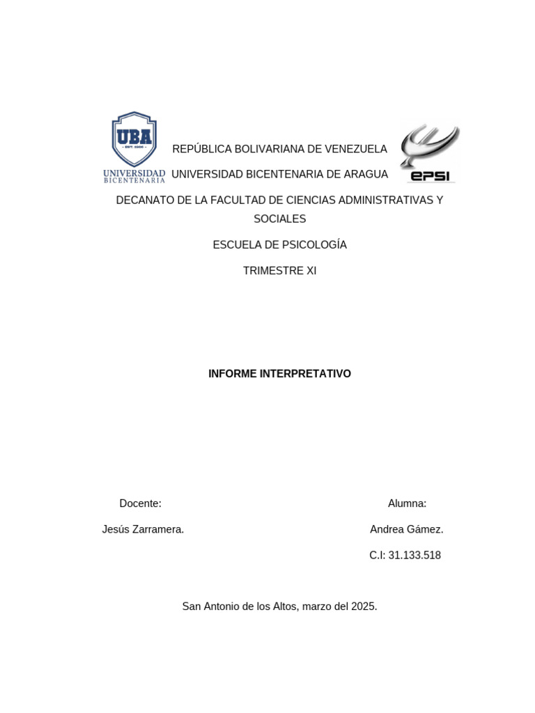 Informe Interpretativo | PDF | Ansiedad | Identidad de género