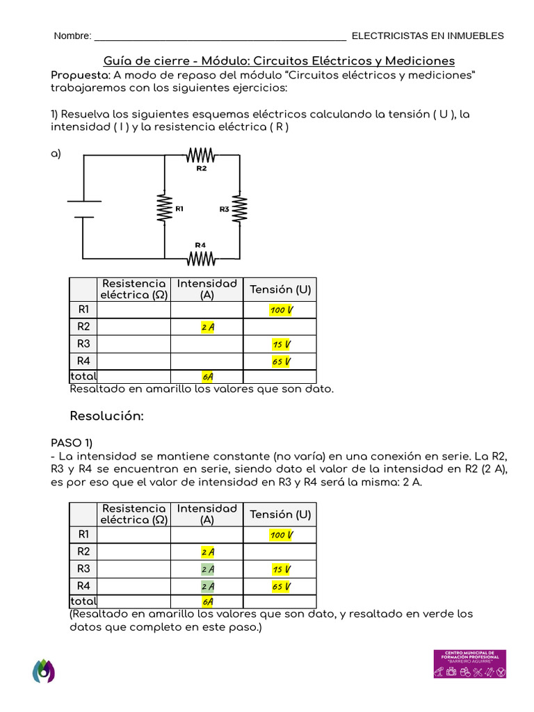 (Resuelto EJ. 1-A) Guía de Cierre - Módulo - Circuitos Eléctricos y ...