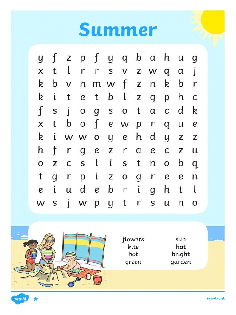 Summer Themed Wordsearch | PDF