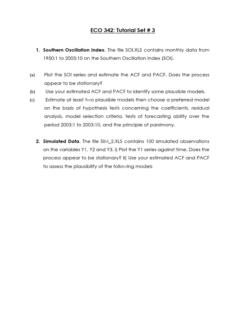 ECO 342 - Tutorial3 - 17thAPRIL2023 | PDF