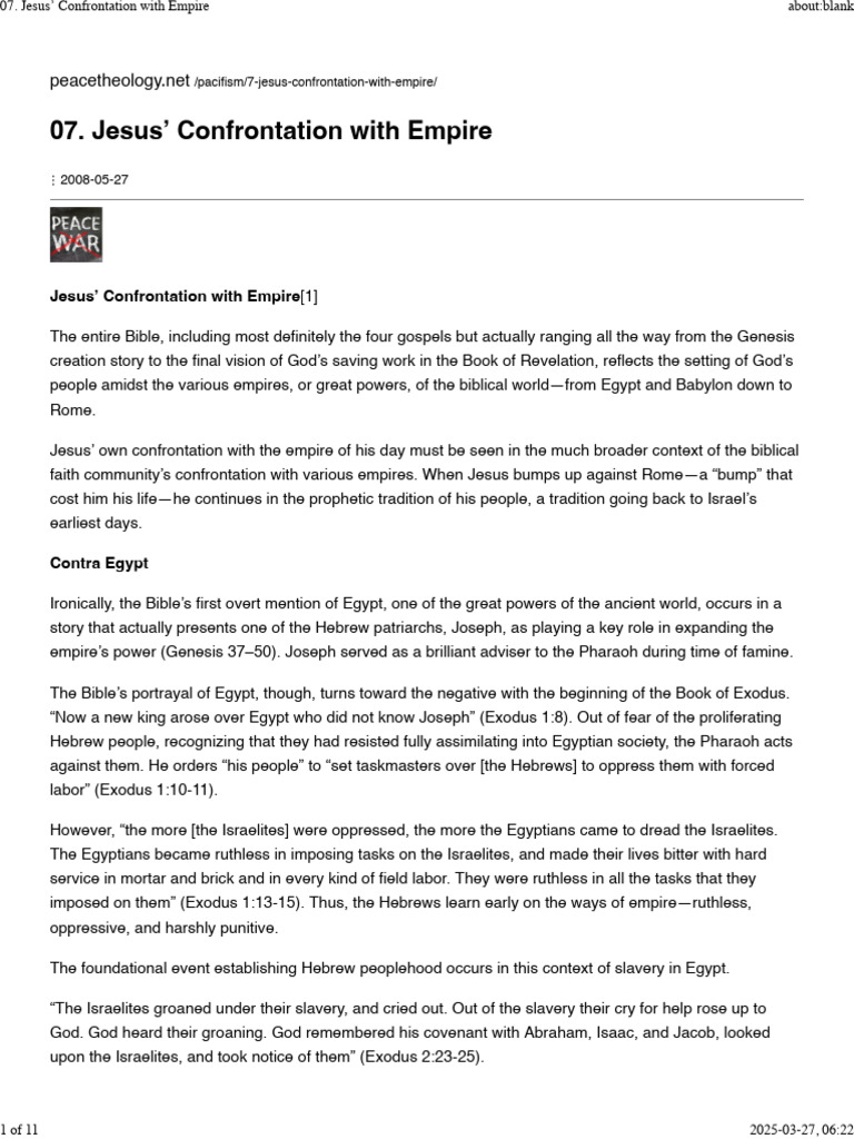 Jesus' Confrontation With Empire | PDF | Jesus | Herod The Great