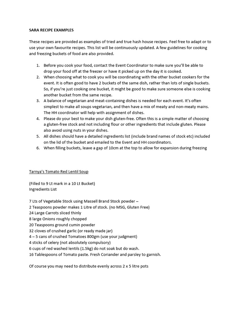 SARA Food Typical Recipes (Attachment) | PDF | Curry | Garlic