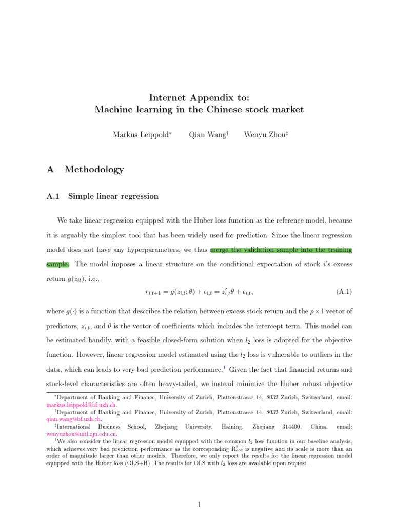 Machine L in China Appendix | PDF | Linear Regression | Regression Analysis