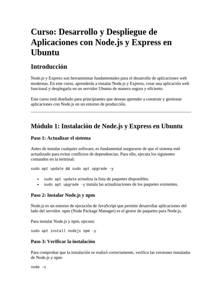 Curso Node - Js y Express | PDF | Software del sistema | Desarrollo de software