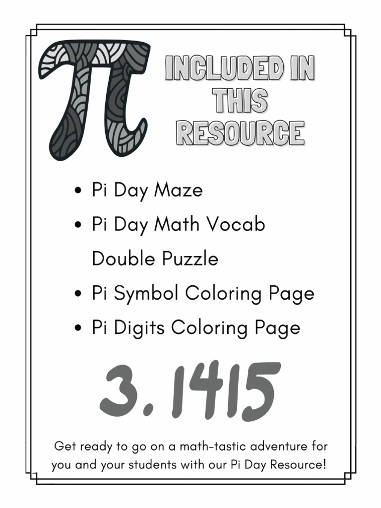 PiDayPuzzlesandColoringPagesforMiddleSchoolStudents 1 | PDF