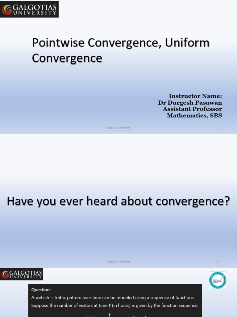 Lec-05 - Point-Wise and Uniform Convergence - PPT | PDF