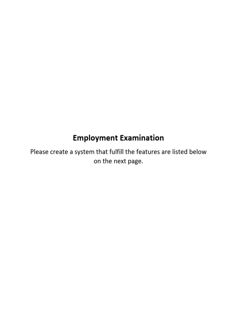 Frontend Employment Examination | PDF