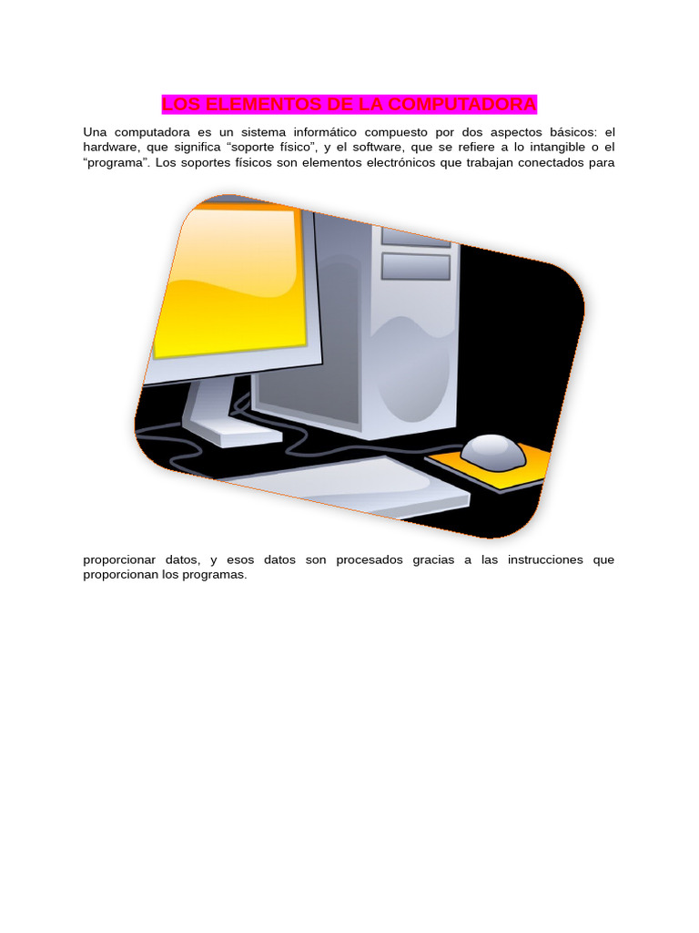 4 - Los Elementos de La Computadora | PDF
