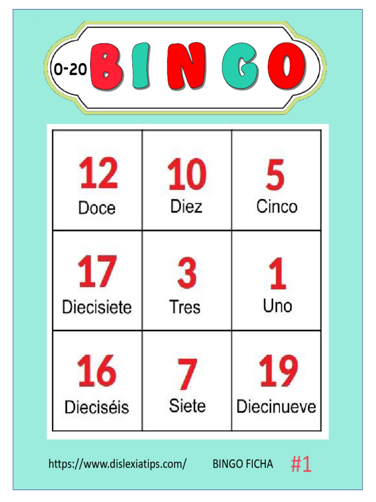 Bingo 0 20 Numero y Letra | PDF