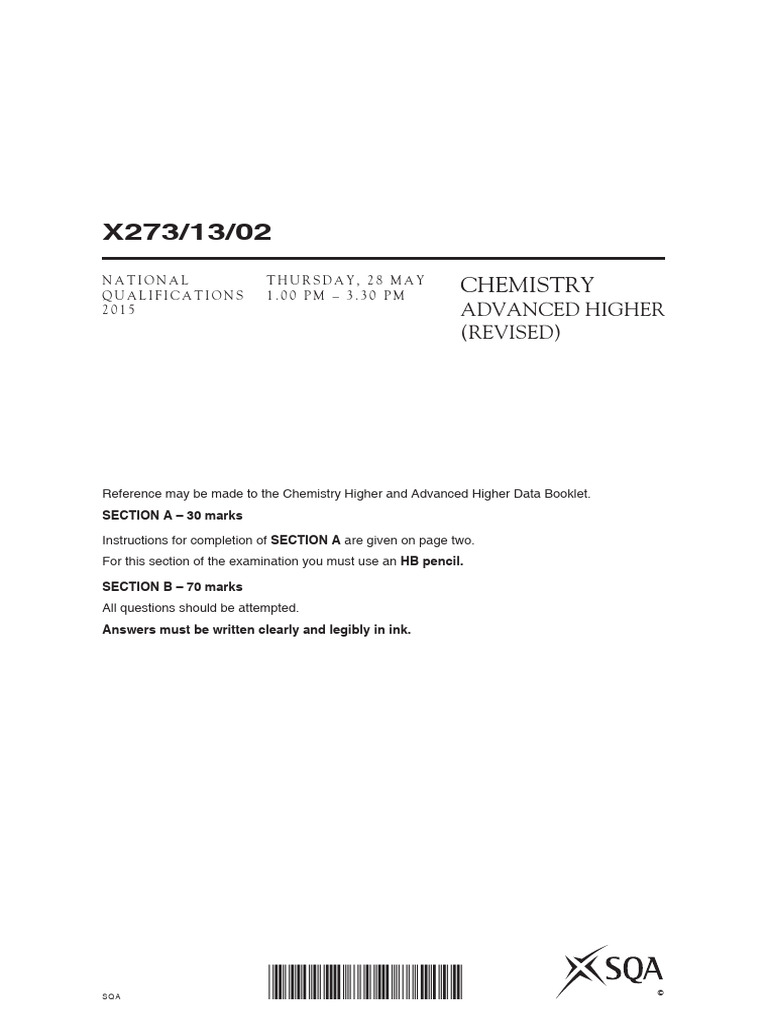 RevAHchem SQA PP 2015 | PDF | Chemical Bond | Coordination Complex