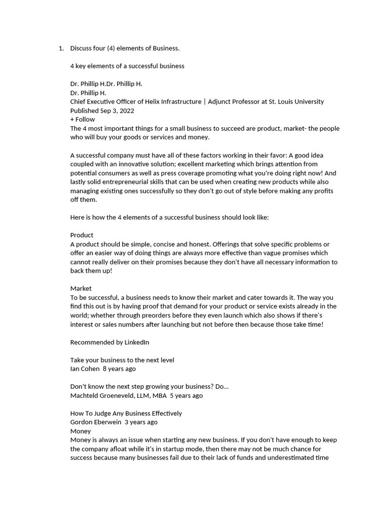 Discuss Four Bman Activity 1 | PDF | Economies | Business