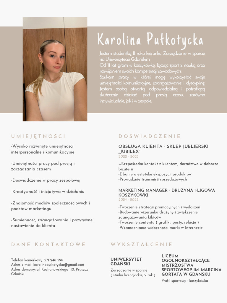 Karolina Pułkotycka CV | PDF