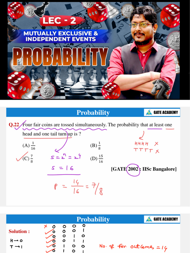 Probability - Mutually Exclusive and Independent Events | PDF