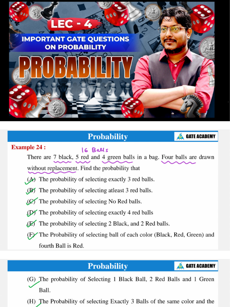 Probability - Important GATE Questions On Probability | PDF